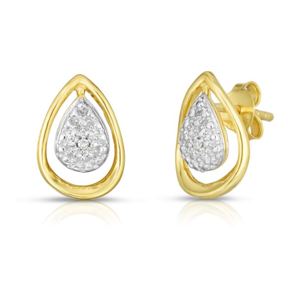 Diamond Tear Drop Earrings