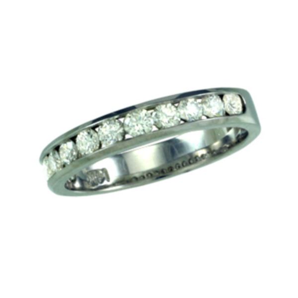 Classic Channel Diamond Band-11 round brilliant cut diamonds-1.00 tw ...