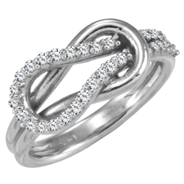 Diamond "Love Knot" Ring in 14k with round brilliant diamonds, White ...